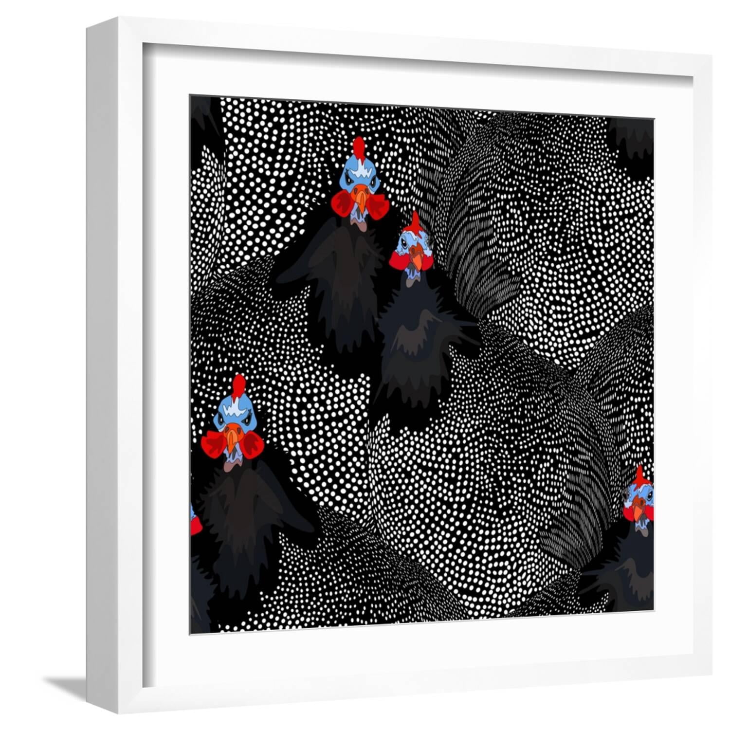 Art.com Abstract Illustration of Two Rooster and Hen (Chicken) in ...