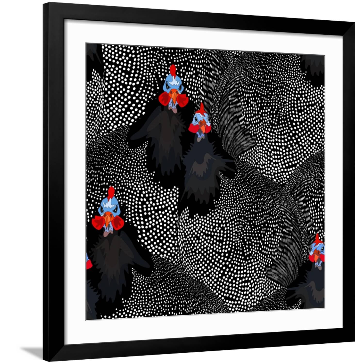 Art.com Abstract Illustration of Two Rooster and Hen (Chicken) in ...
