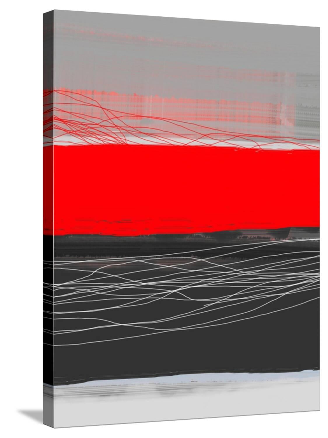 Art.com Abstract Stripe Theme Red Stretched Canvas Print Wall Art by ...