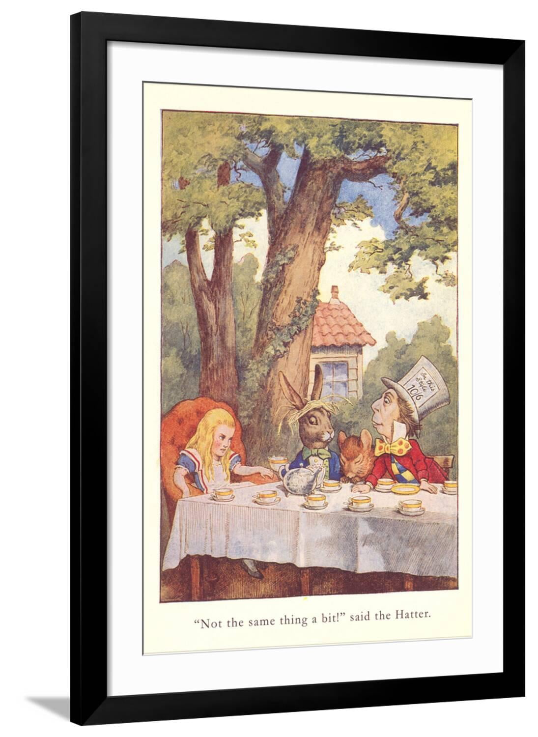 Art.com Alice in Wonderland, Mad Tea Party Art Print, Black Frame Wall ...