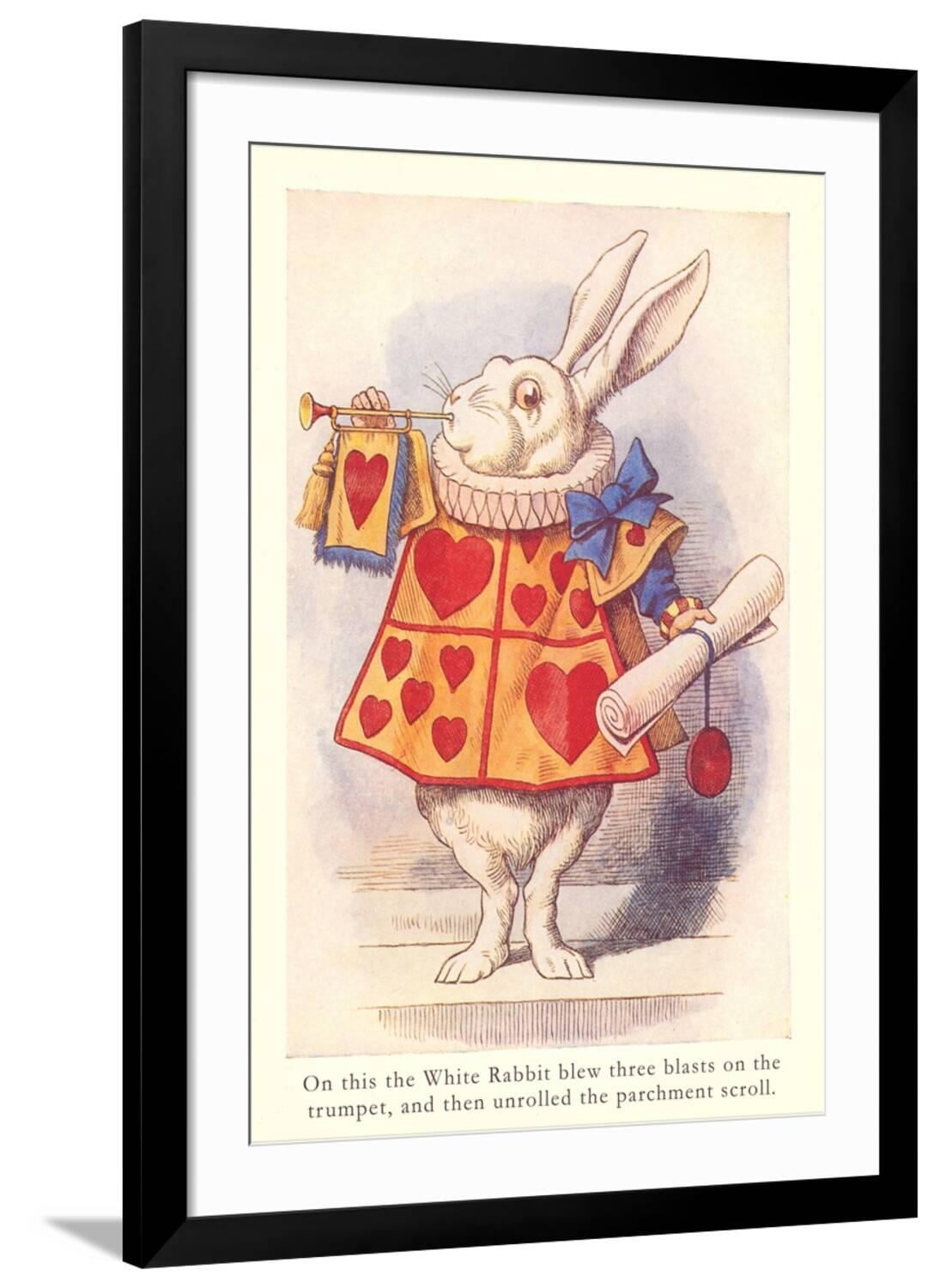 Art.com Alice in Wonderland, White Rabbit Art Print, Black Frame Wall ...