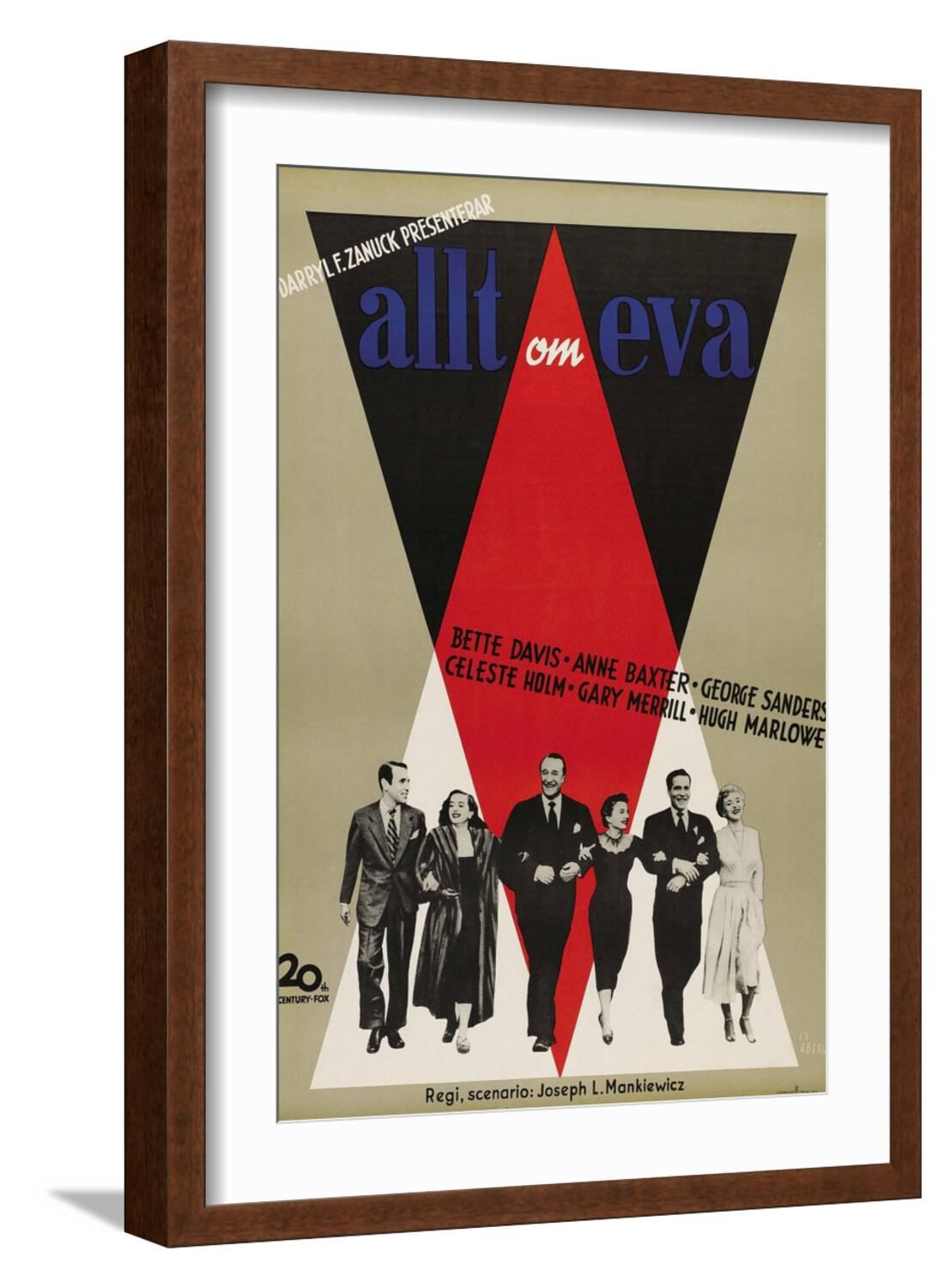 Art.com All About Eve, Swedish Movie Poster, 1950 Art Print, Brown ...