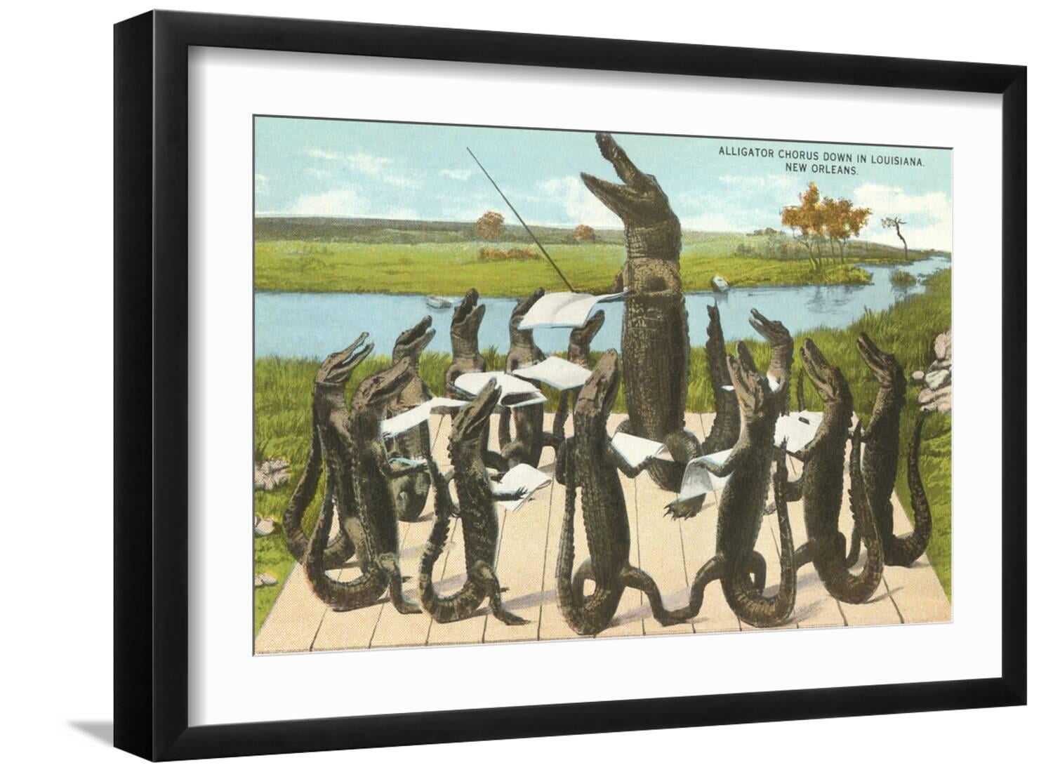 Art.com Alligator Chorus in New Orleans, Louisiana Art Print, Black ...