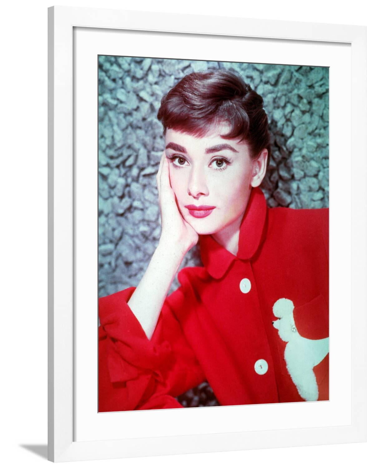 Art.com American Actress Audrey Hepburn in 1954 Photo, White Frame Wall ...
