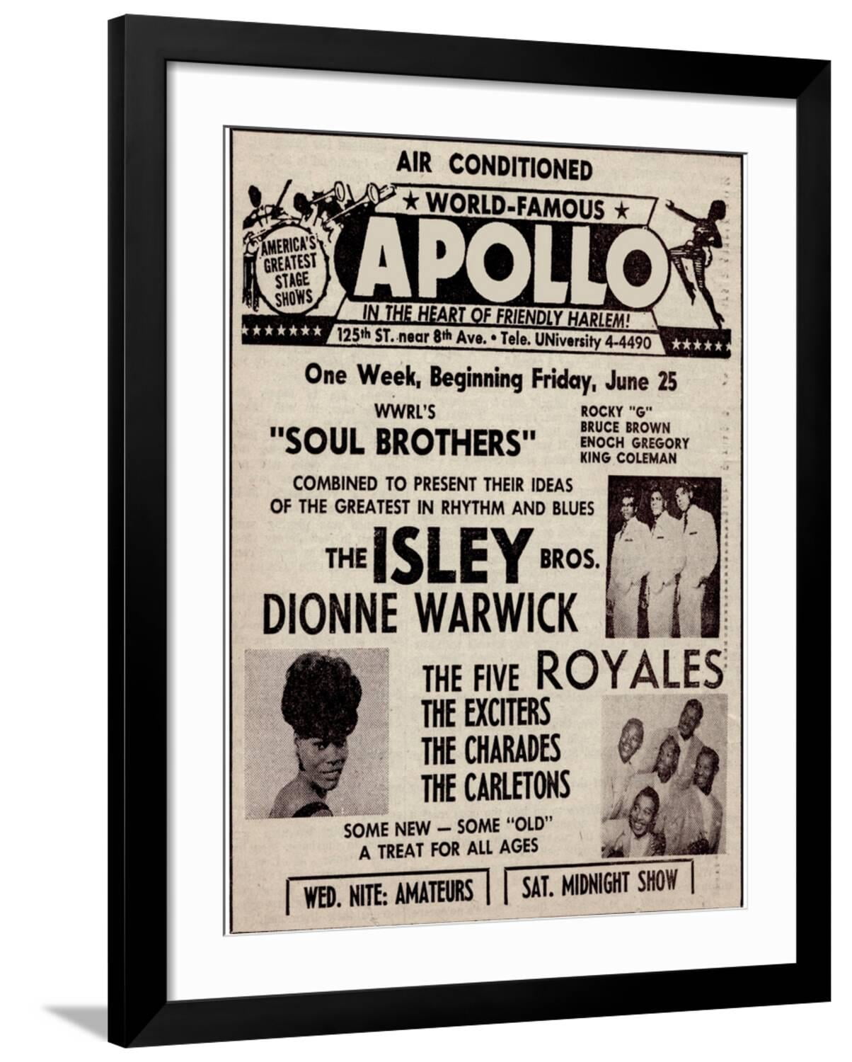 Art.com Apollo Theatre Ad: Soul Brothers, Isley Brothers, Dionne ...
