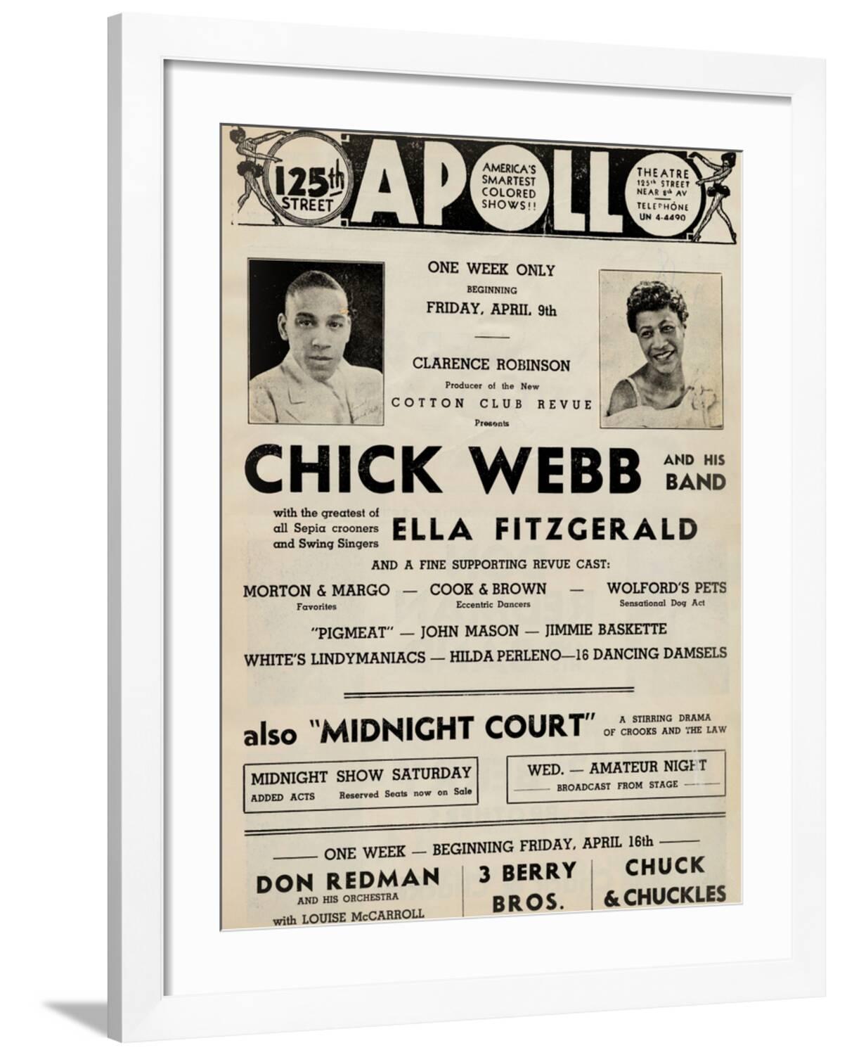 Art.com Apollo Theatre Handbill: Chick Webb, Ella Fitzgerald, Cook and ...