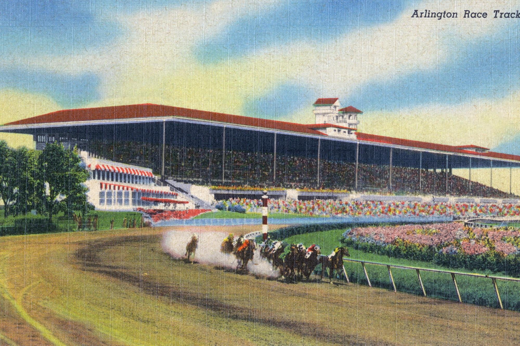 Art.com Arlington Heights, Illinois - Horse Race at Arlington Race ...
