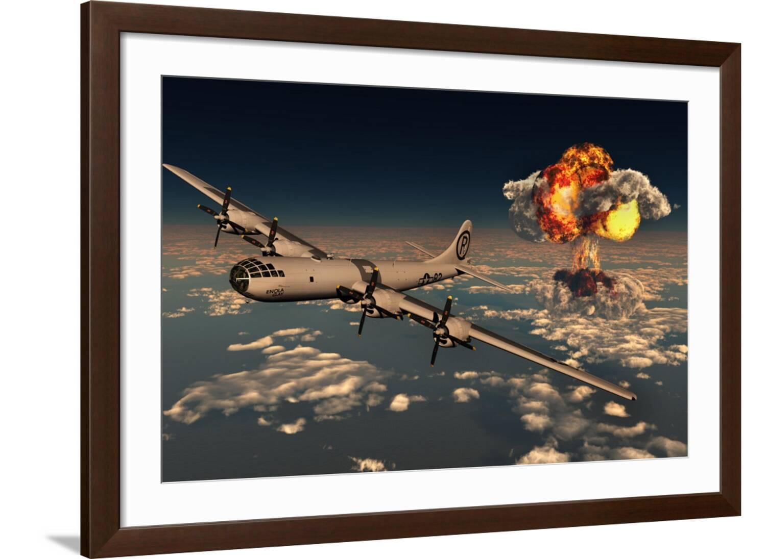 Art.com B-29 Superfortress Flying Away from the Explosion of the Atomic ...