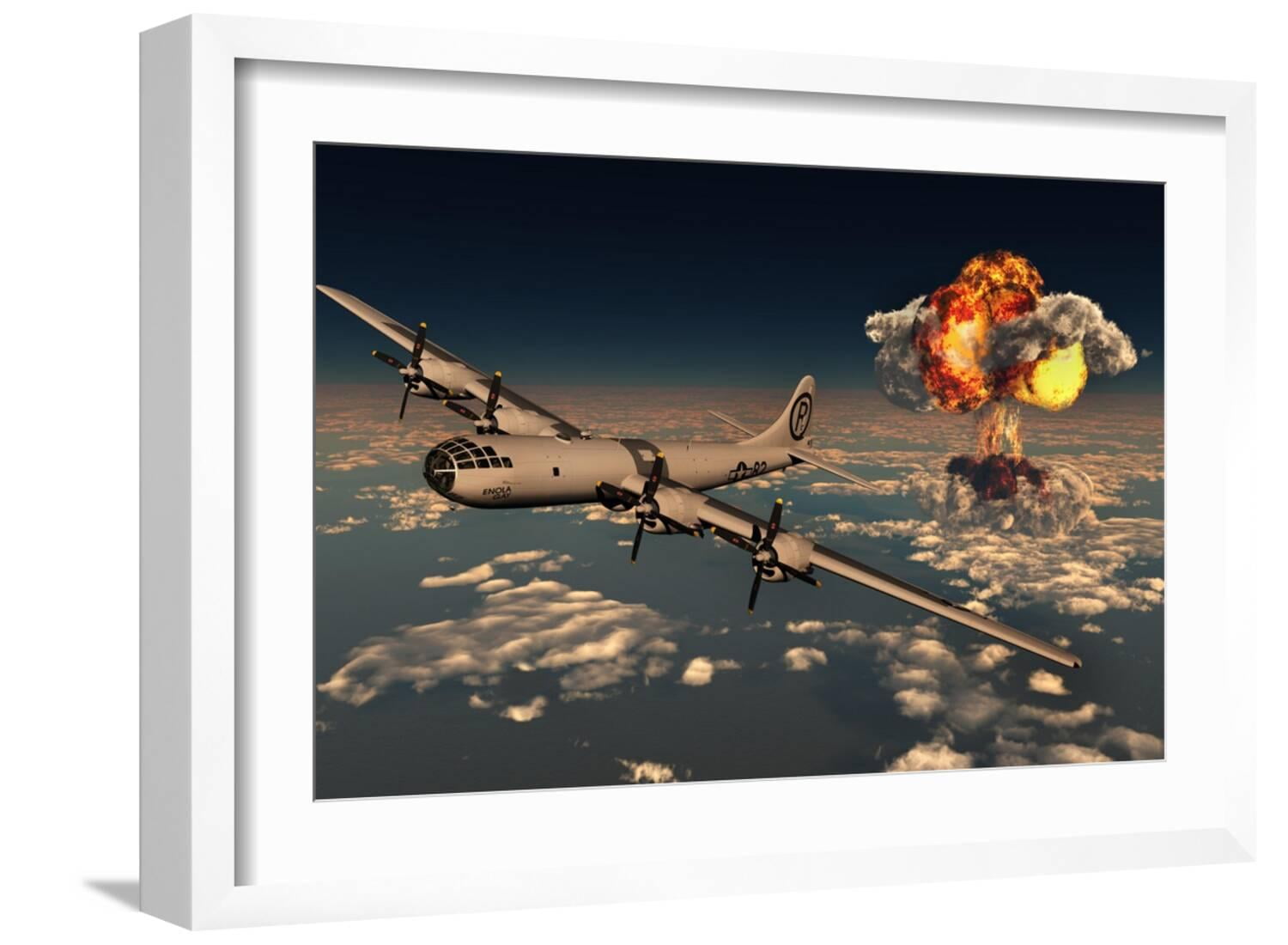 Art.com B-29 Superfortress Flying Away from the Explosion of the Atomic ...