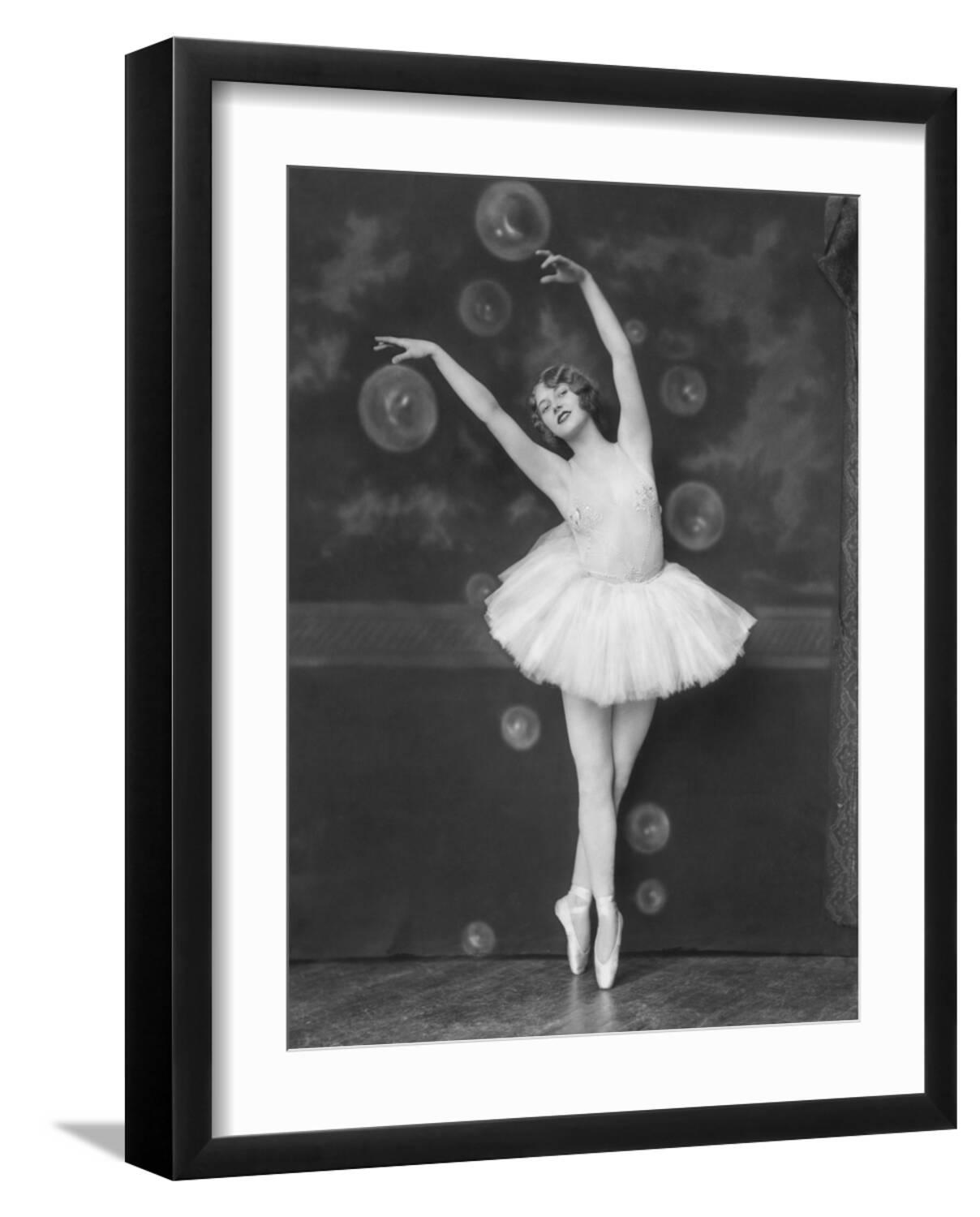 Art.com Ballet Dancer on Point Photo, Black Frame Wall Art, 17" x 21 ...