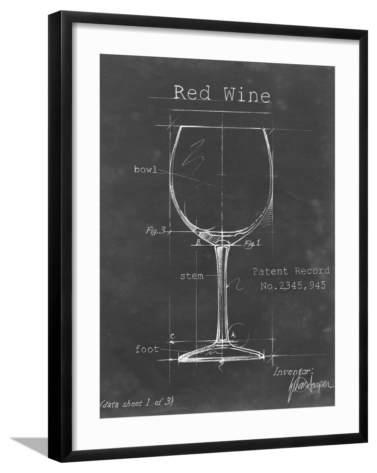 Art.com Barware Blueprint III Art Print by Ethan Harper, Black Frame ...