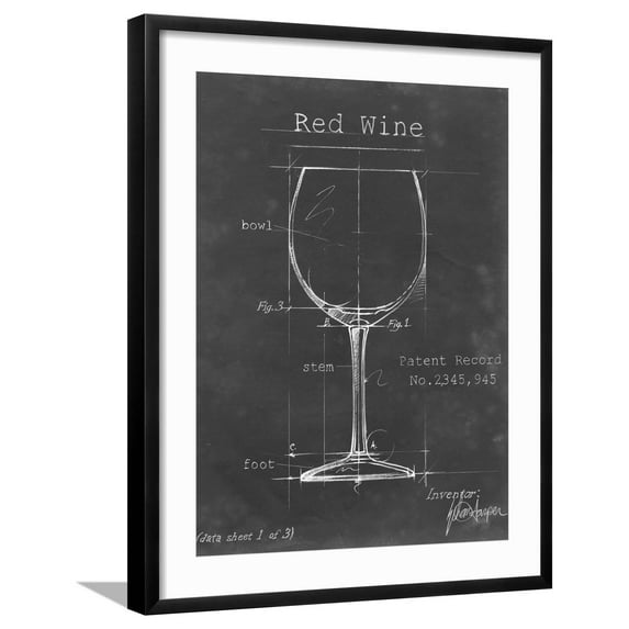Art.com Barware Blueprint III Art Print by Ethan Harper, Black Frame ...