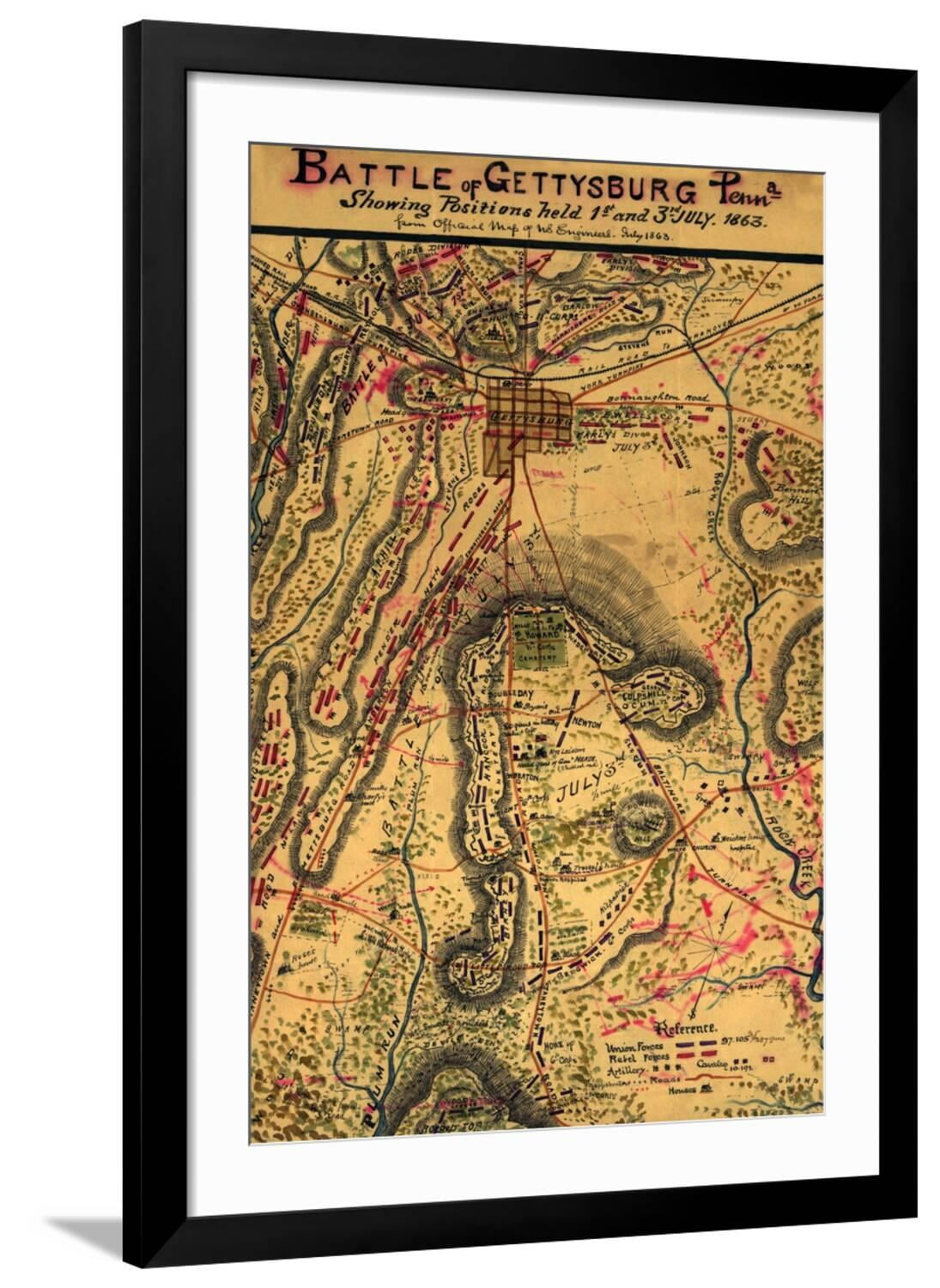 Art.com Battle of Gettysburg - Civil War Panoramic Map Art Print by ...