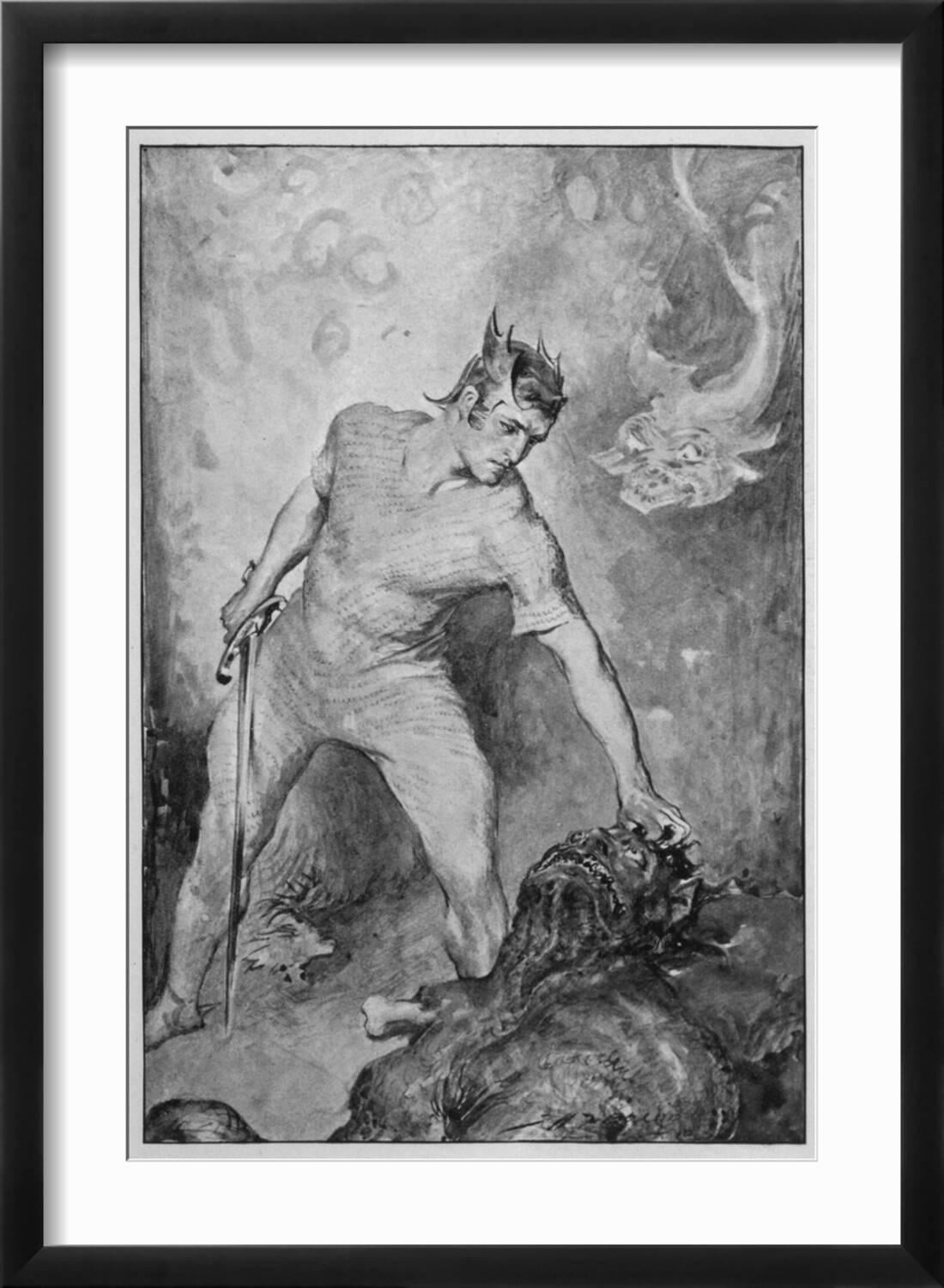 Art.com Beowulf Shears off Grendel's Head and Kills Him Art Print by ...