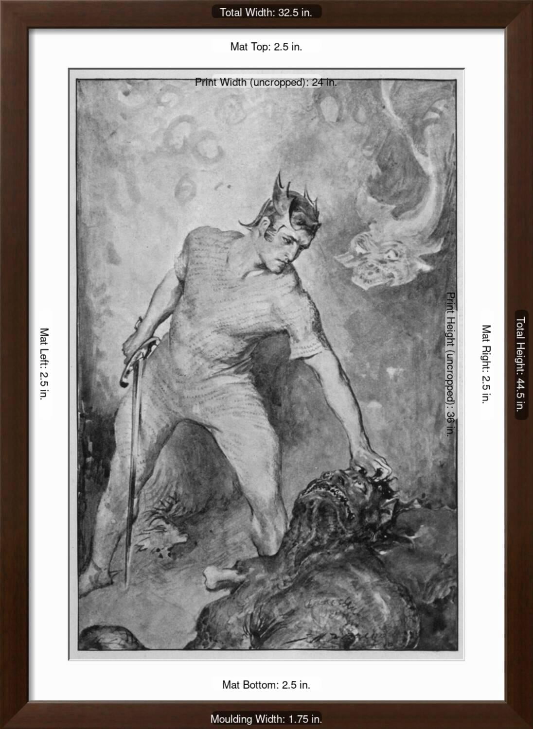 Art.com Beowulf Shears off Grendel's Head and Kills Him Art Print by ...