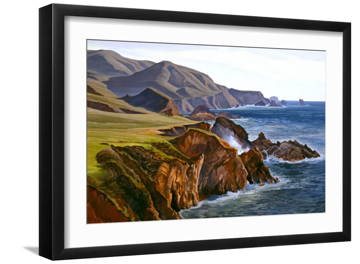 Art.com Big Sur Art Print by Ray Strong, Black Frame Wall Art, 23" x 17 ...