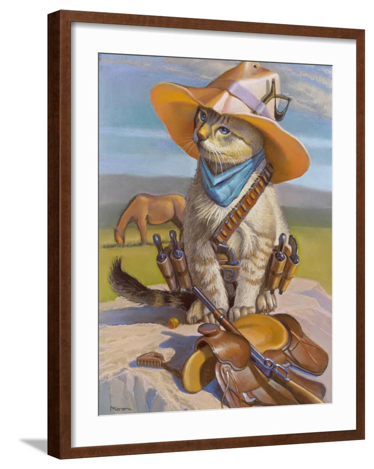 Art.com Billy The Kid Art Print by Bryan Moon, Brown Frame Wall Art, 23 ...