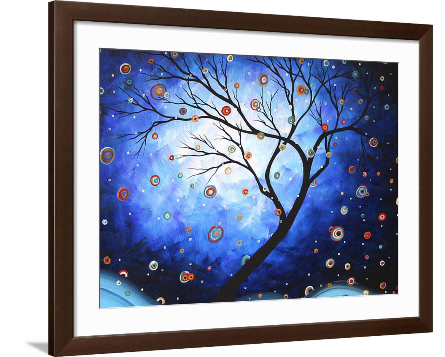 Art.com Blue Cascade Art Print by Megan Aroon Duncanson, Brown Frame ...