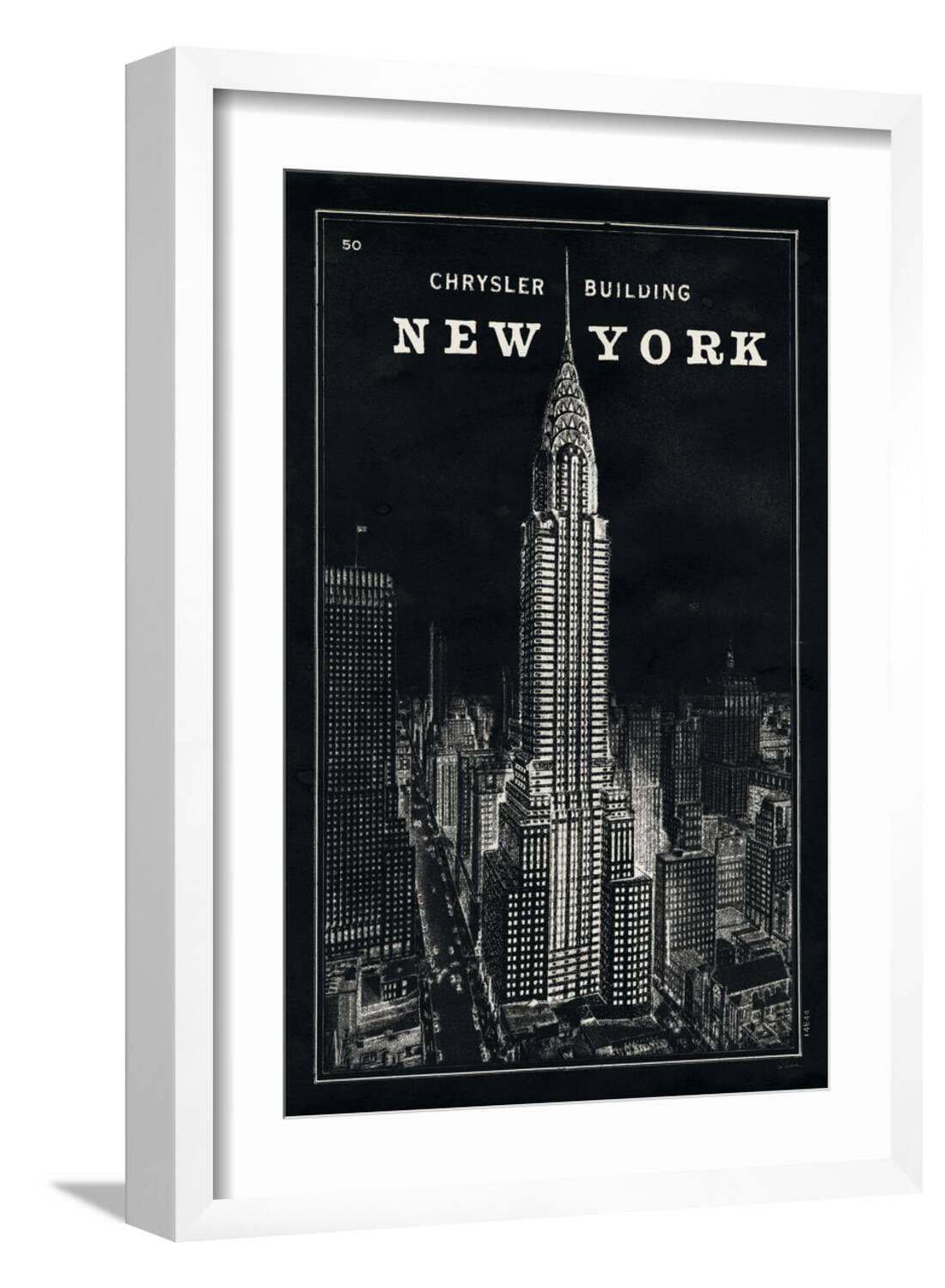 Art.com Blueprint Map New York Chrysler Building Black Art Print by Sue ...