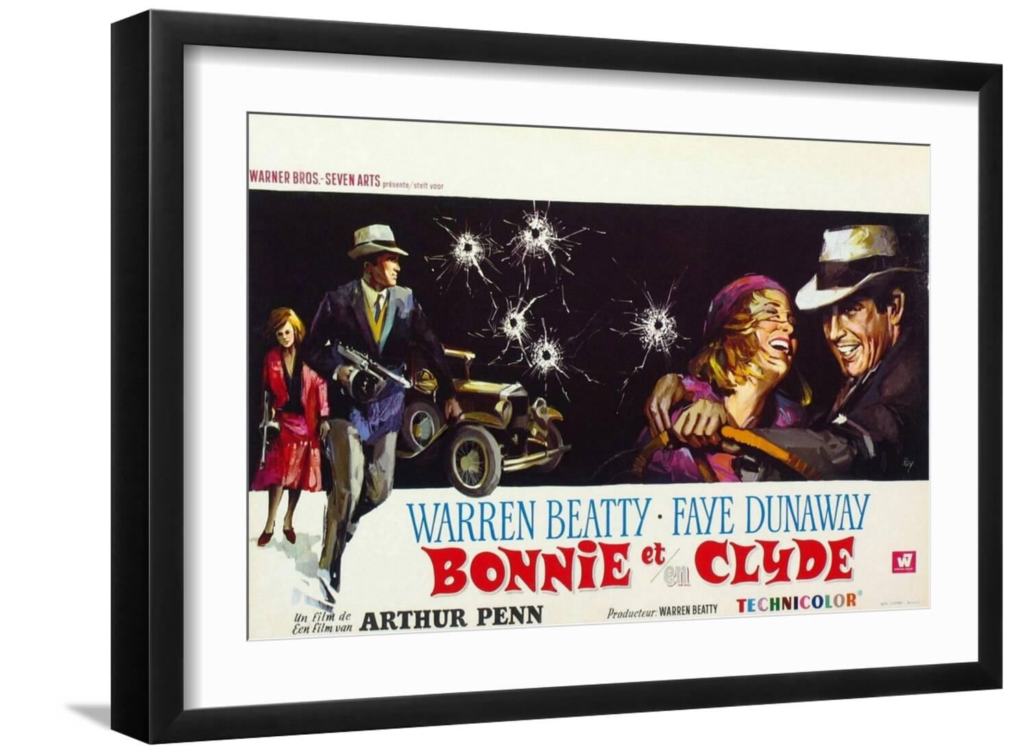 Art.com Bonnie and Clyde, (AKA Bonnie Et Clyde), 1967 Art Print, Black ...