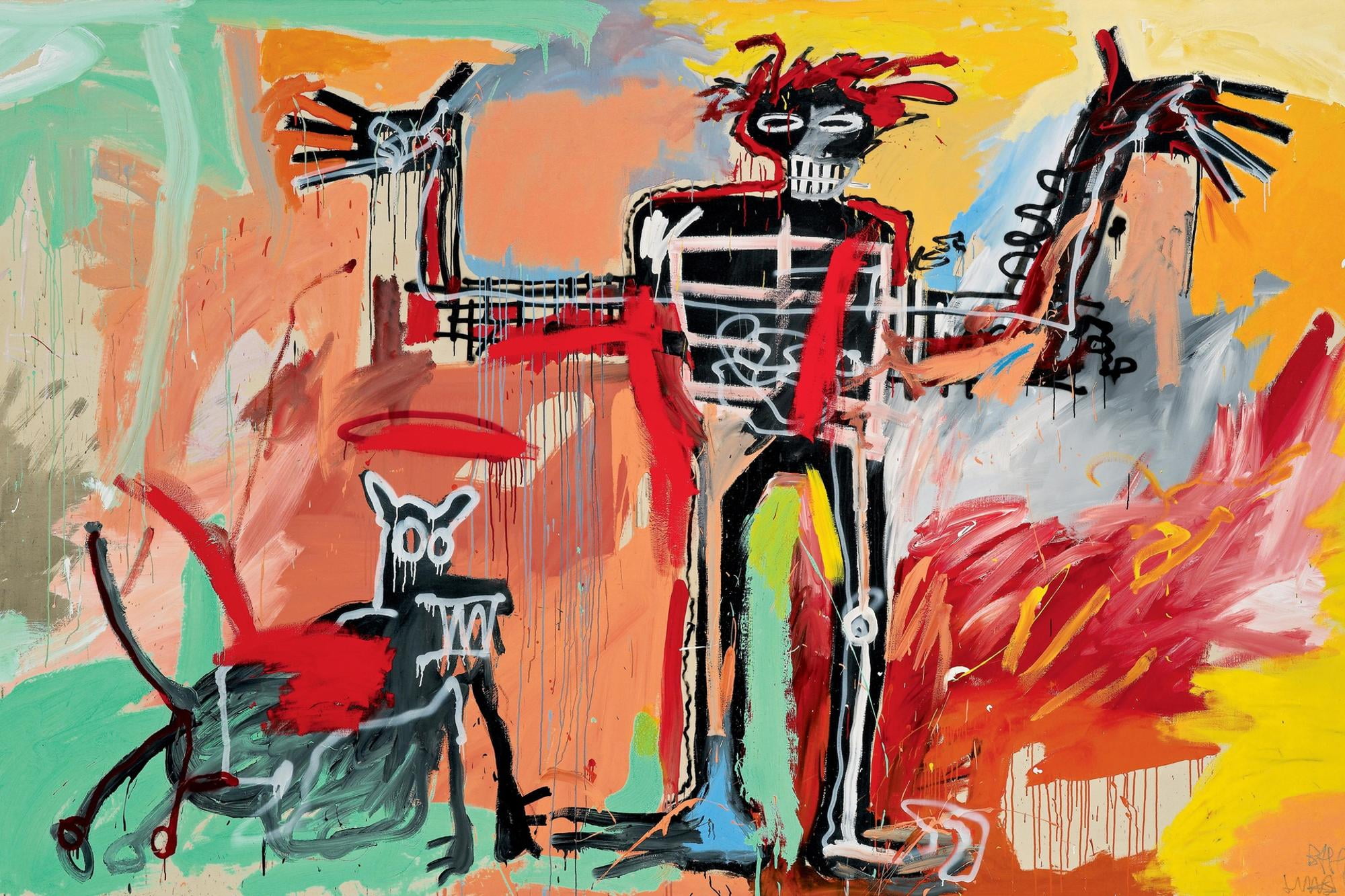 Art.com Boy and Dog in a Johnnypump, 1982 Giclee Print by Jean-Michel ...