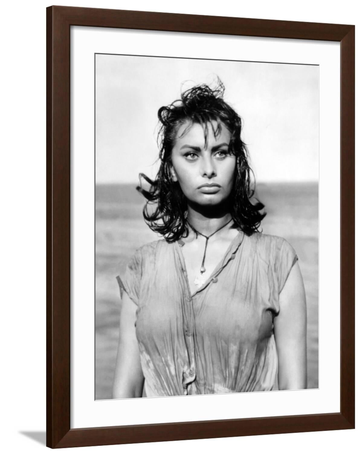 Art.com Boy on a Dolphin, Sophia Loren, 1957 Photo, Brown Frame Wall ...