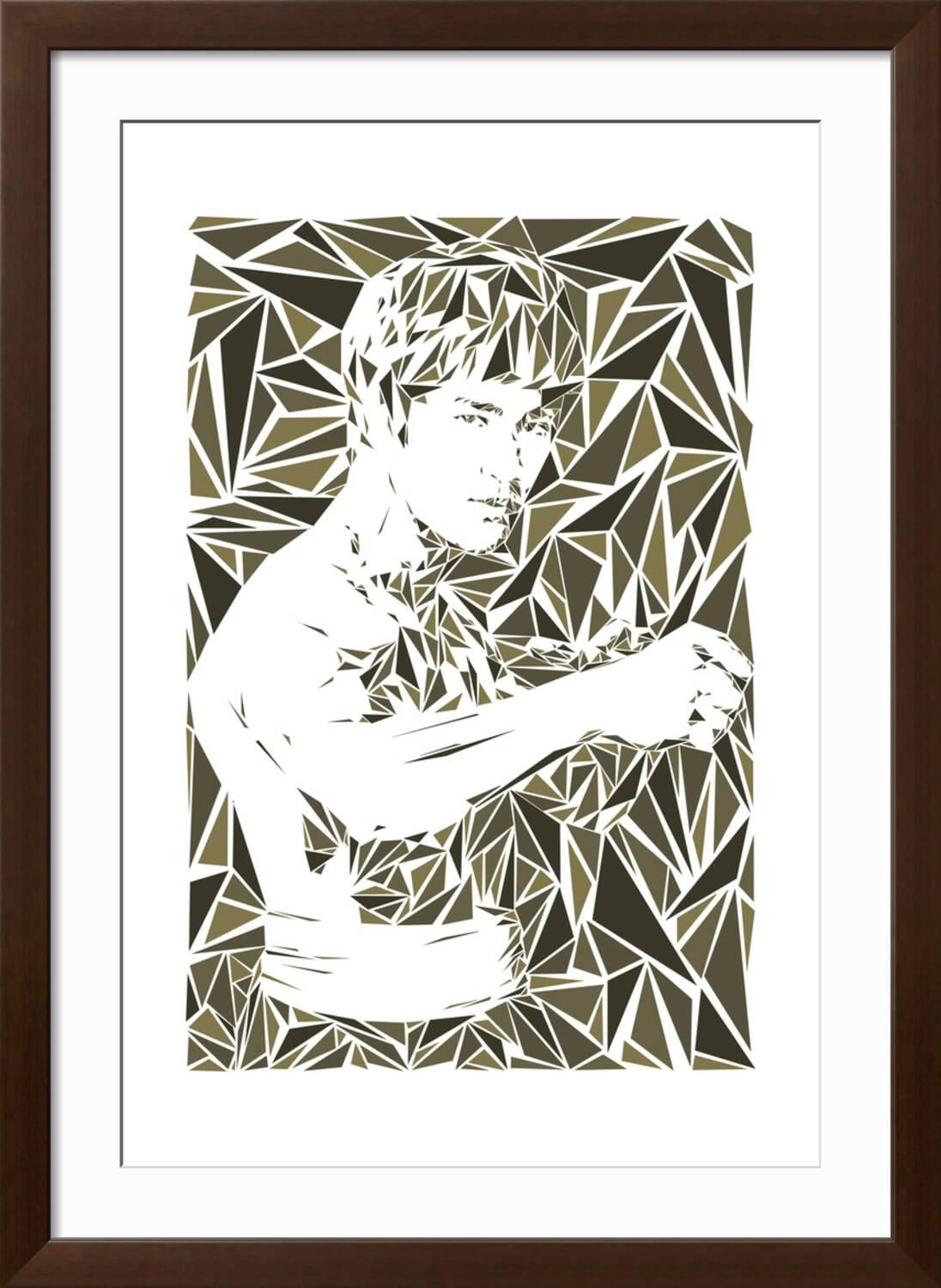 Art.com Bruce Lee Art Print by Cristian Mielu, Brown Frame Wall Art, 32 ...