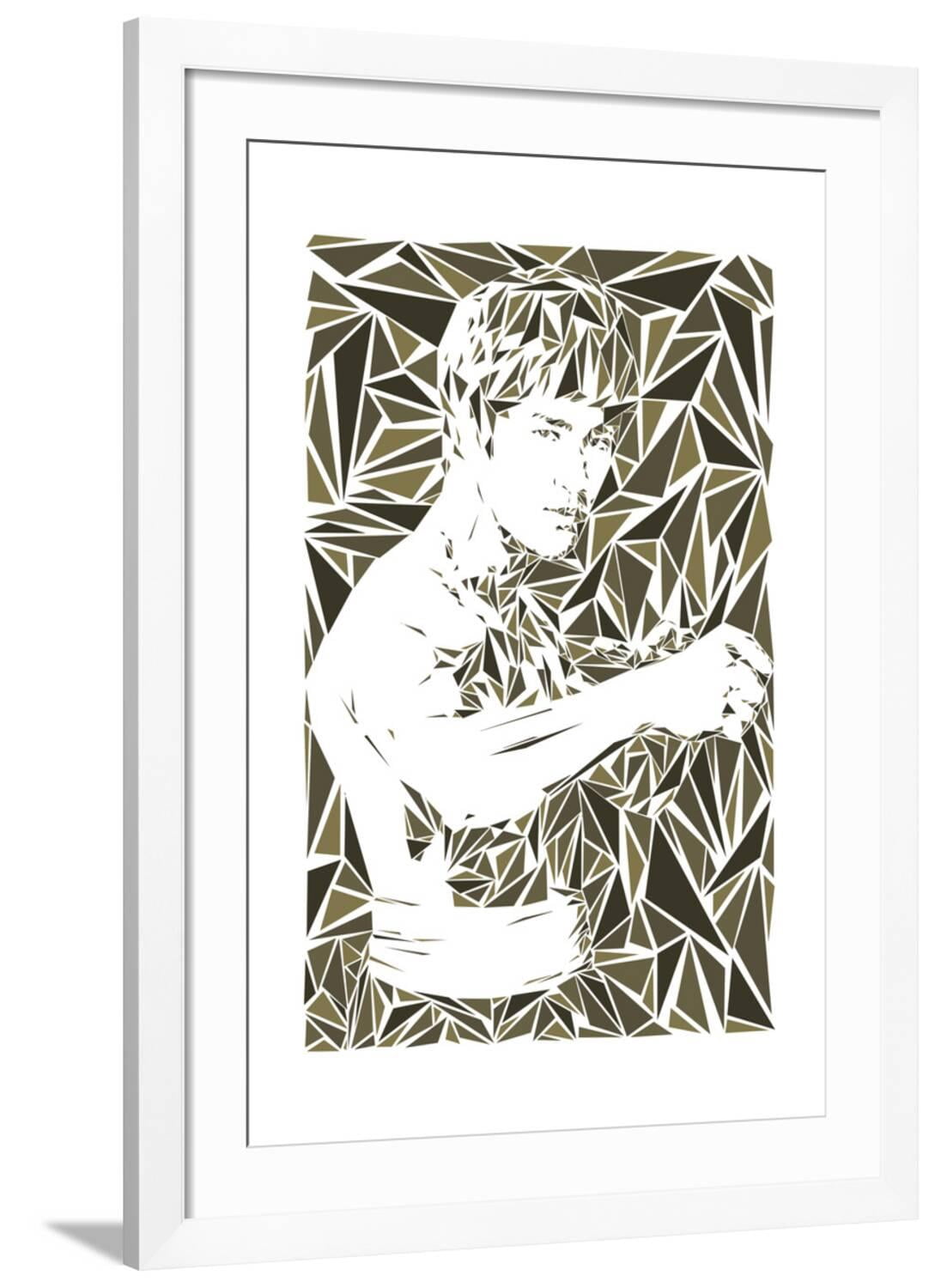 Art.com Bruce Lee Art Print by Cristian Mielu, White Frame Wall Art, 32 ...