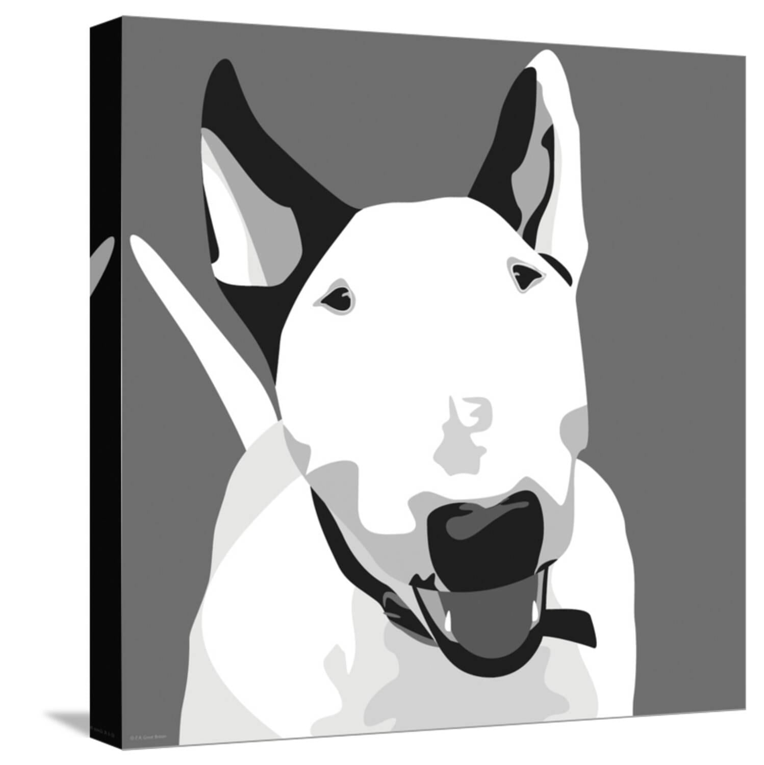 Art.com Bull Terrier Stretched Canvas Print Wall Art by Emily Burrowes ...