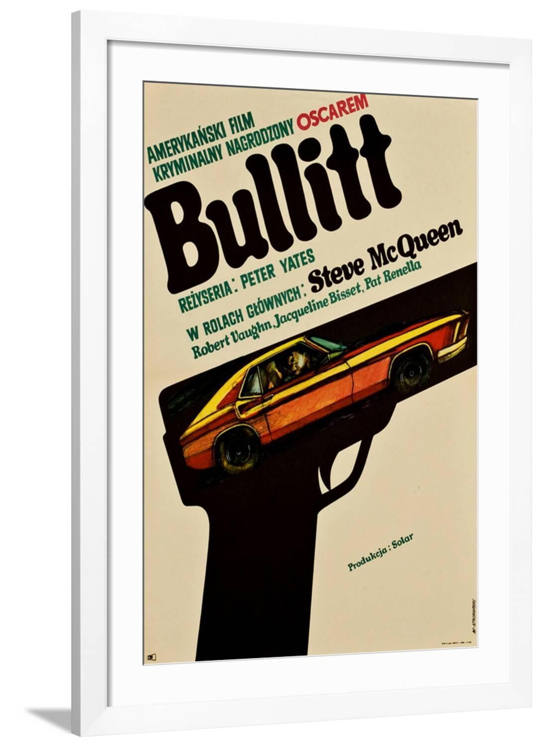 Art.com Bullitt, Polish Movie Poster, 1968 Art Print, White Frame Wall ...