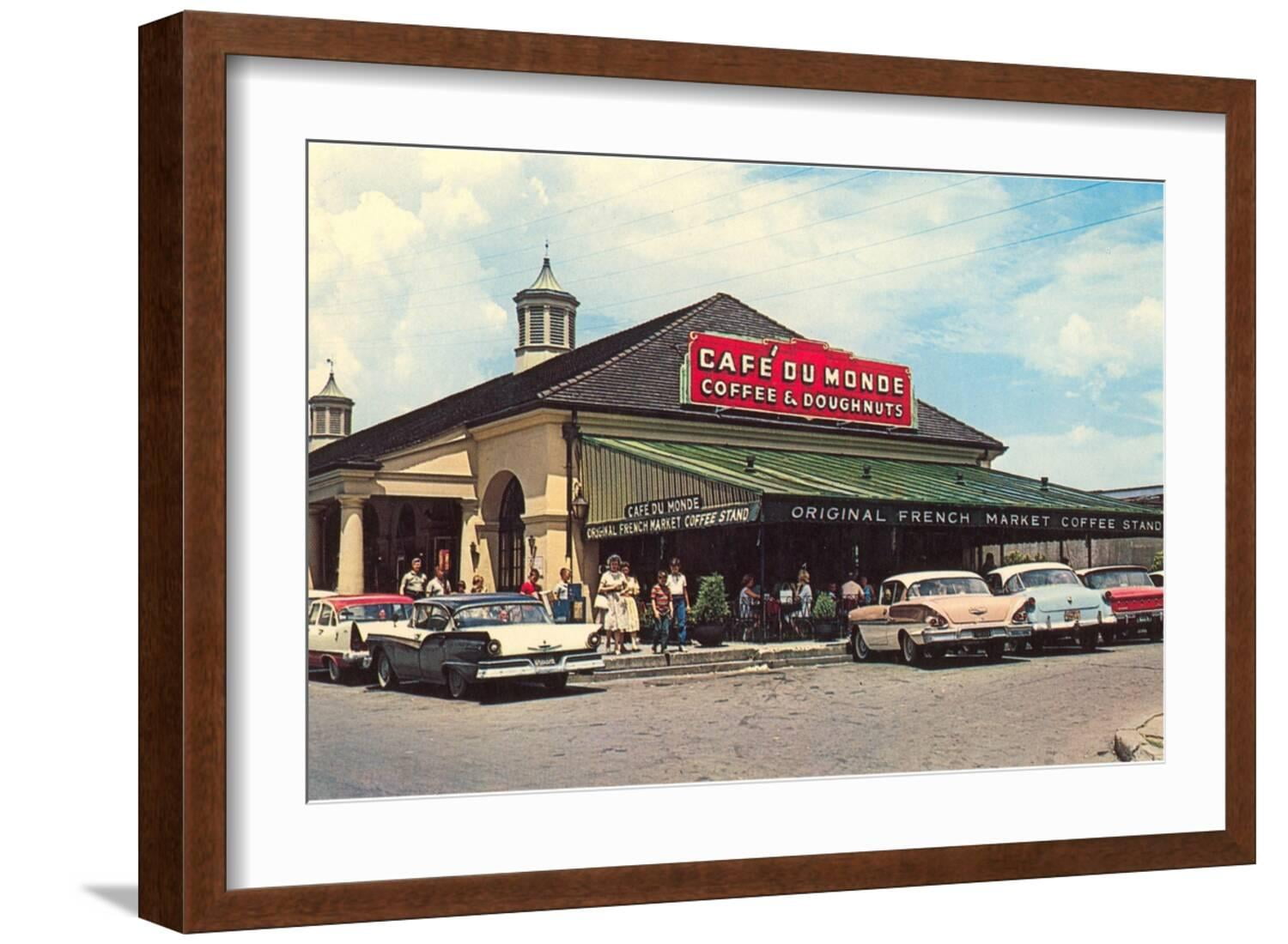 Art.com Cafe Du Monde, New Orleans, Louisiana Art Print, Brown Frame ...