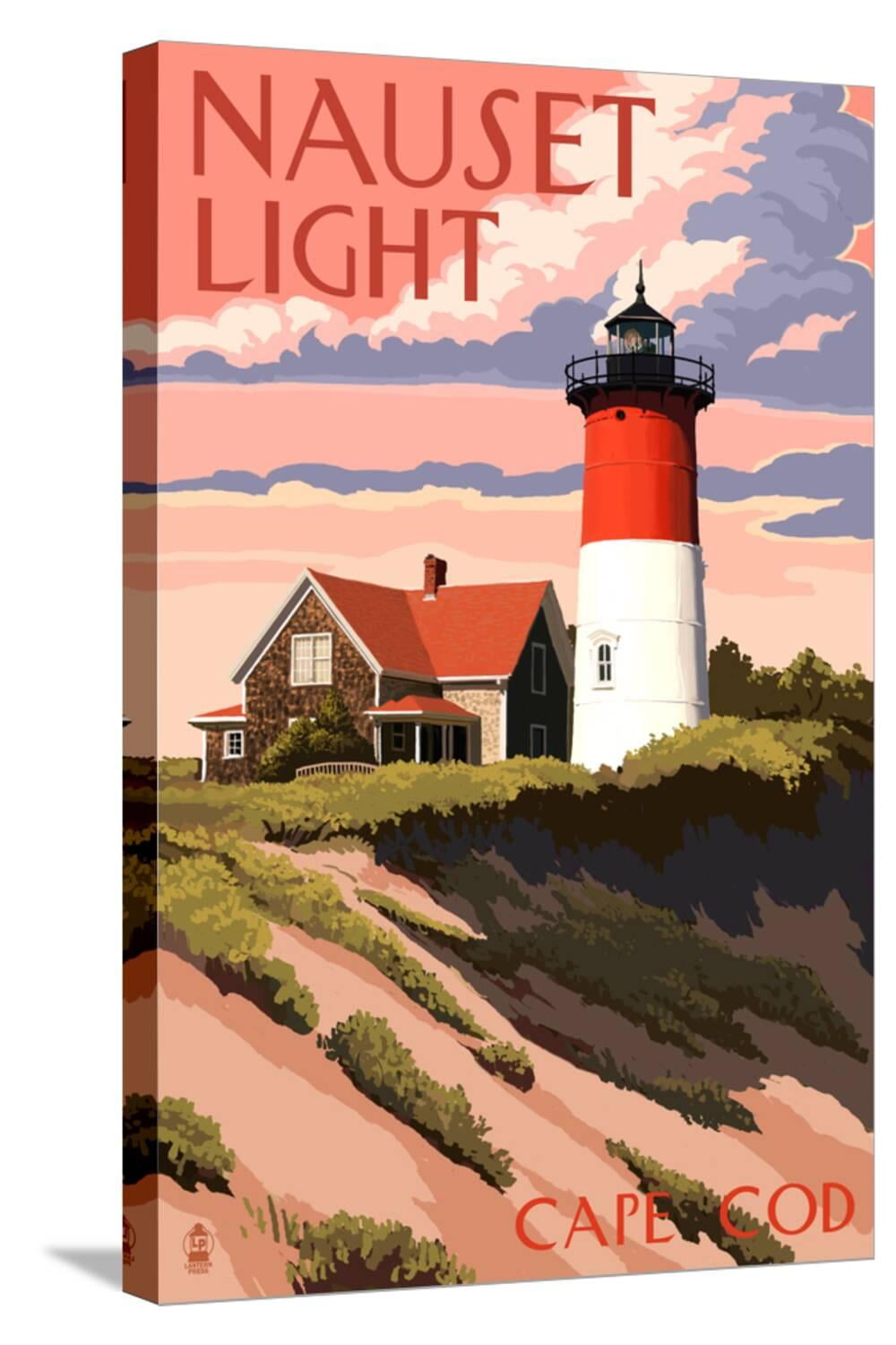 Art.com Cape Cod, Massachusetts - Nauset Light and Sunset Stretched ...
