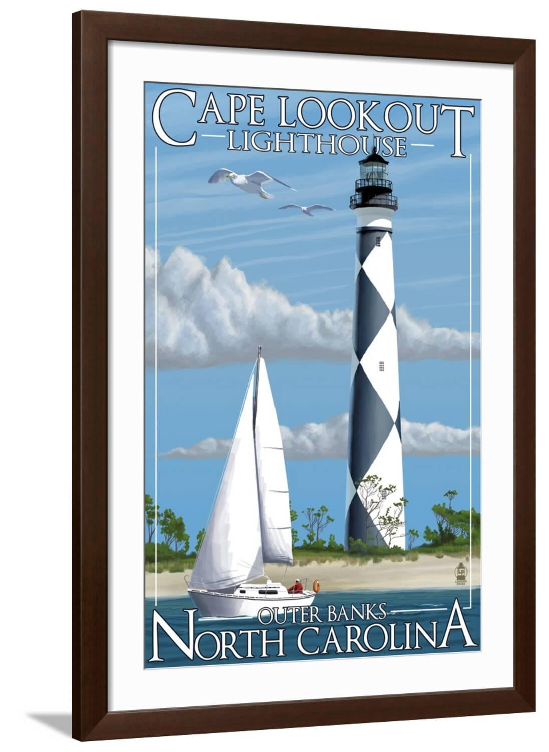 Art.com Cape Lookout Lighthouse - Outer Banks, North Carolina Art Print ...