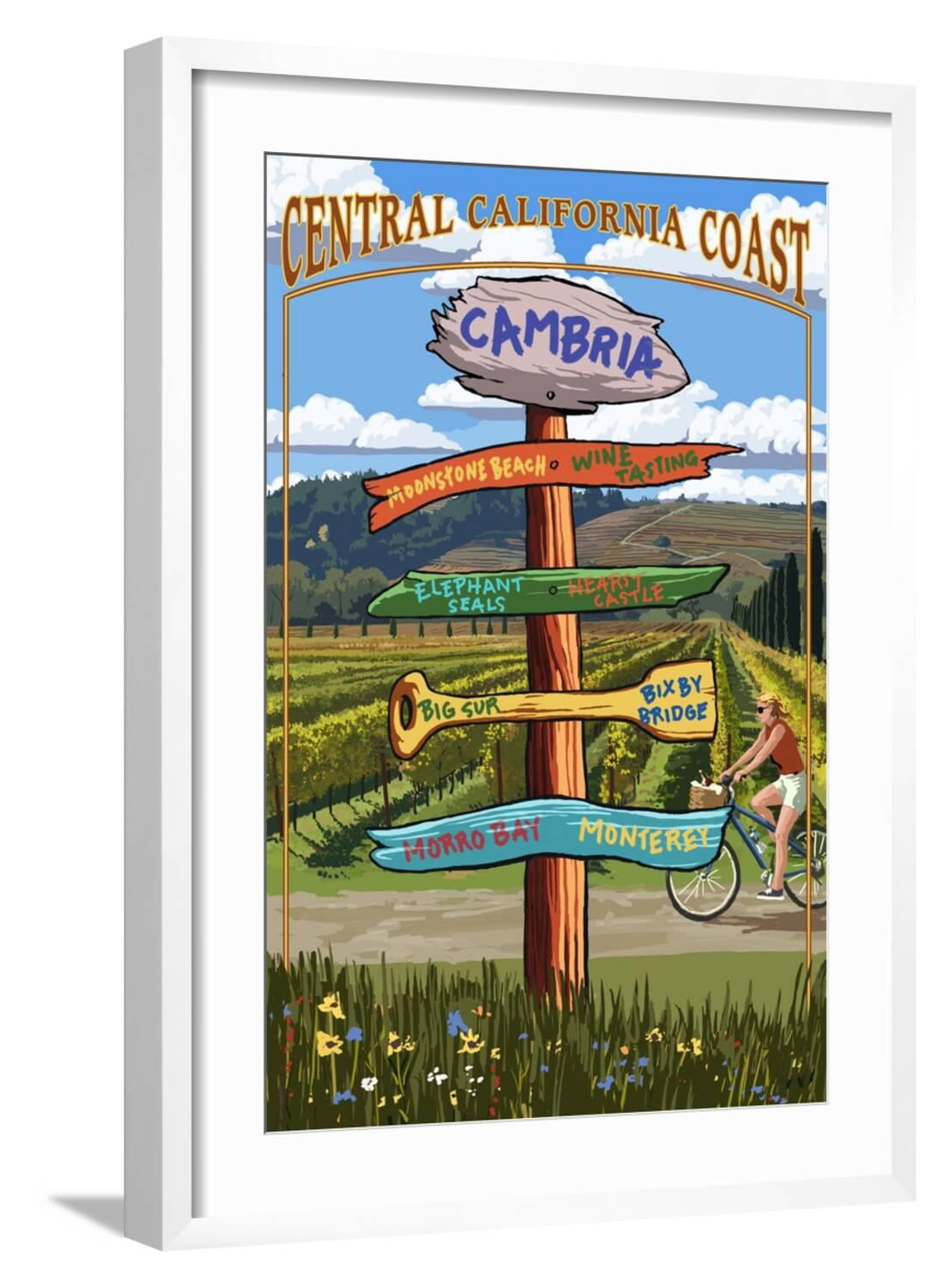 Art.com Central California Coast - Vineyard Signpost Art Print by ...
