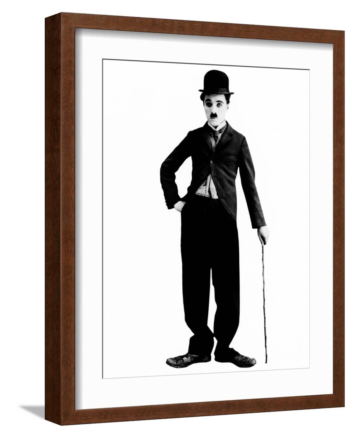 Art.com Charlie Chaplin, 1925 Photo, Brown Frame Wall Art, 17" x 21 ...
