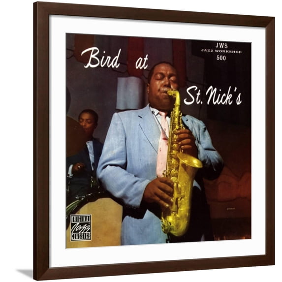 Art.com Charlie Parker, Bird at St. Nick's Art Print, Brown Frame Wall ...