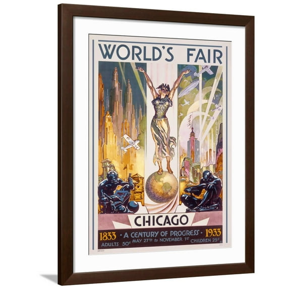 Art.com Chicago Worlds Fair, 1933 Art Print by Glen C. Sheffer, Brown ...