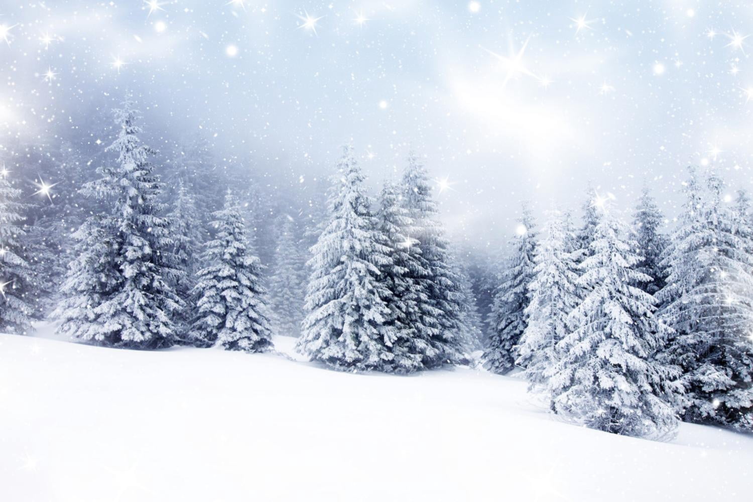 Art.com Christmas Background with Snowy Fir Trees Art Print by melis ...