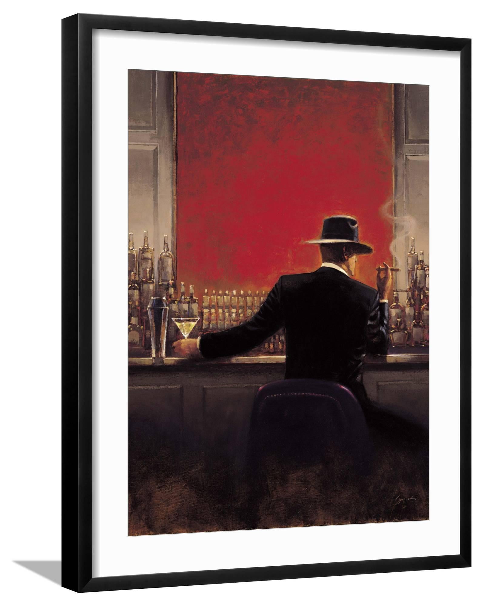 Art.com Cigar Bar Art Print by Brent Lynch, Black Frame Wall Art, 23" x ...