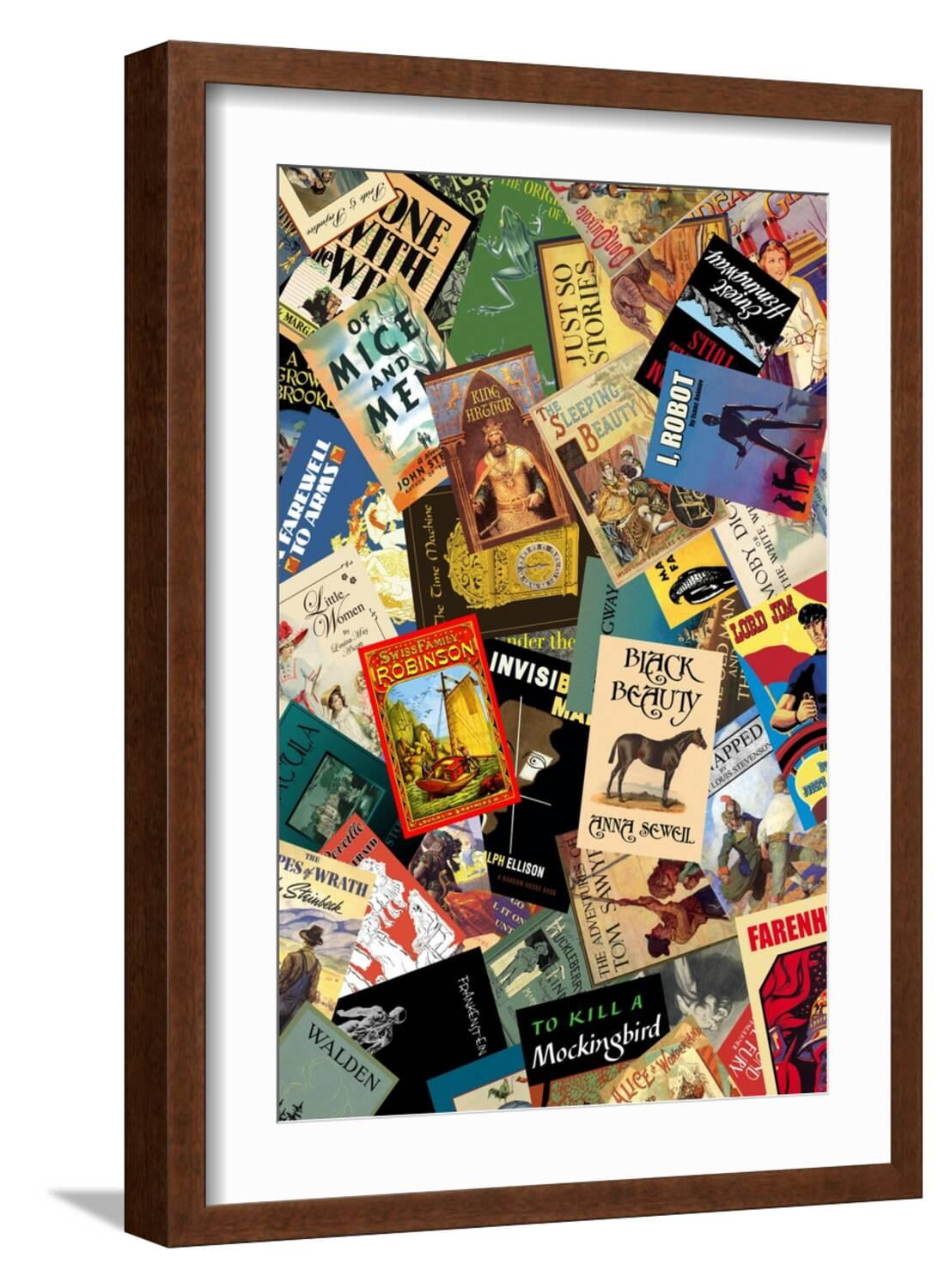 Art.com Classic Book Cover Collage II Art Print by Paris Pierce, Brown ...