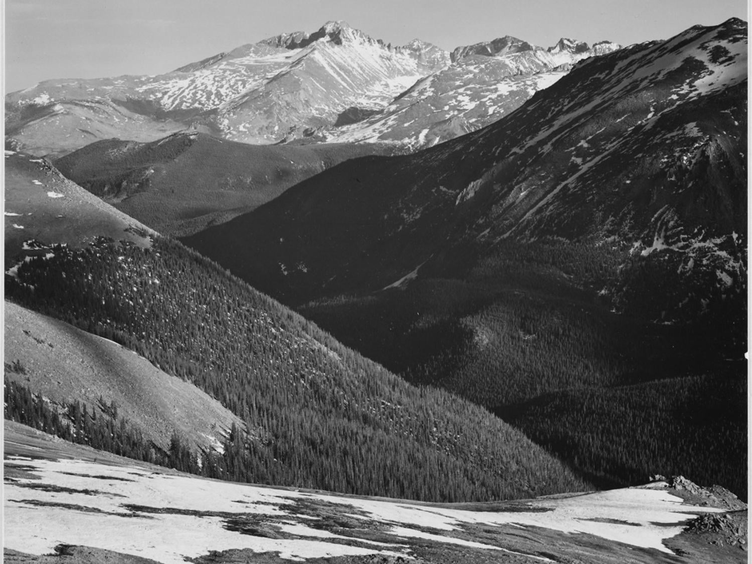 Art.com Close In View Dark Shadowed Hills In Fgnd Mts In Bkgd Long's ...