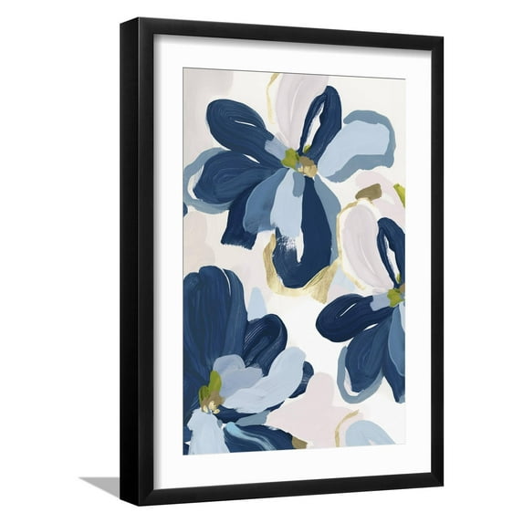 Art.com Cobalt Florals II Art Print by Isabelle Z, Black Frame Wall Art ...