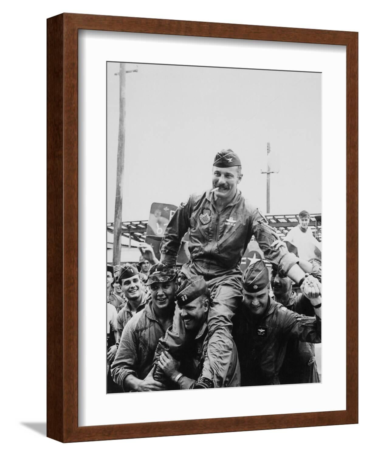 Art.com Colonel Robin Olds Celebrates His 100th Combat Mission, Vietnam ...