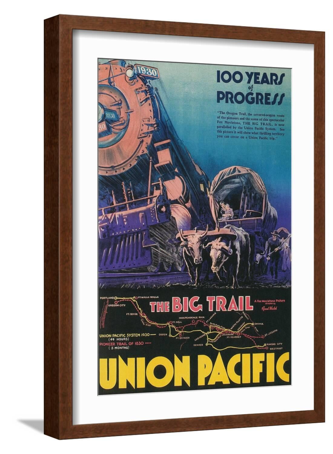 Art.com Covered Wagon, Locomotive Art Print, Brown Frame Wall Art, 17 ...