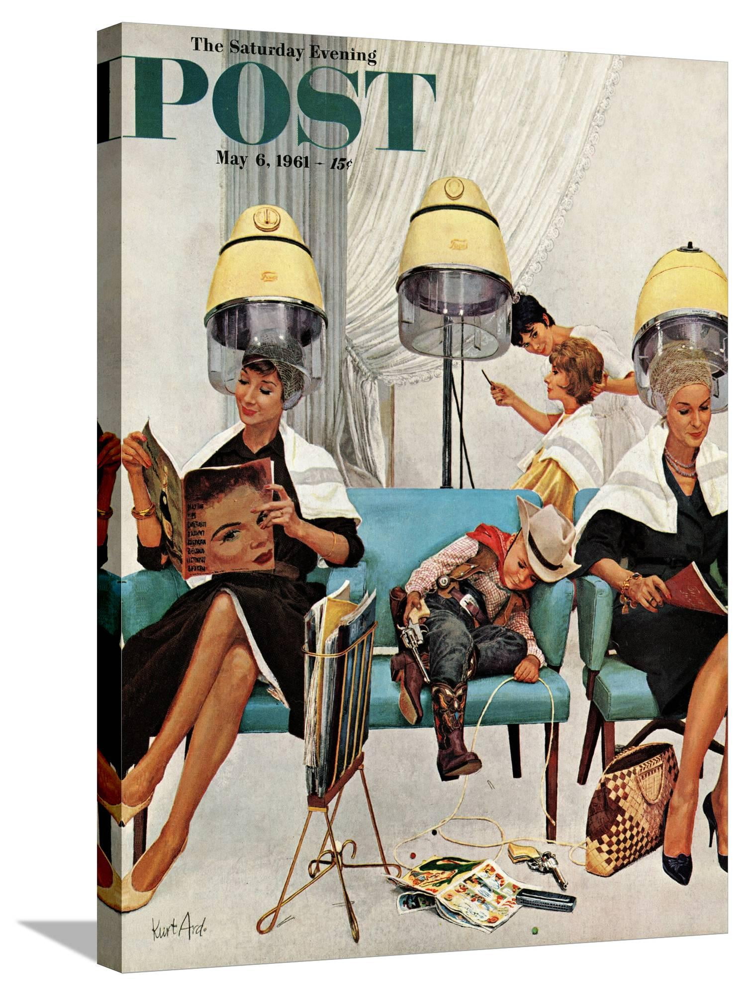 Art.com Cowboy Asleep in Beauty Salon, Saturday Evening Post Cover, May ...