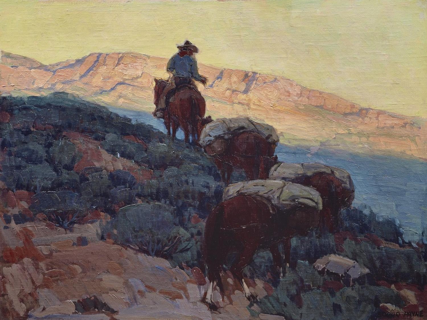 Art.com Cowboy on the Trail Art Print by Edgar Payne, 32" x 24 ...