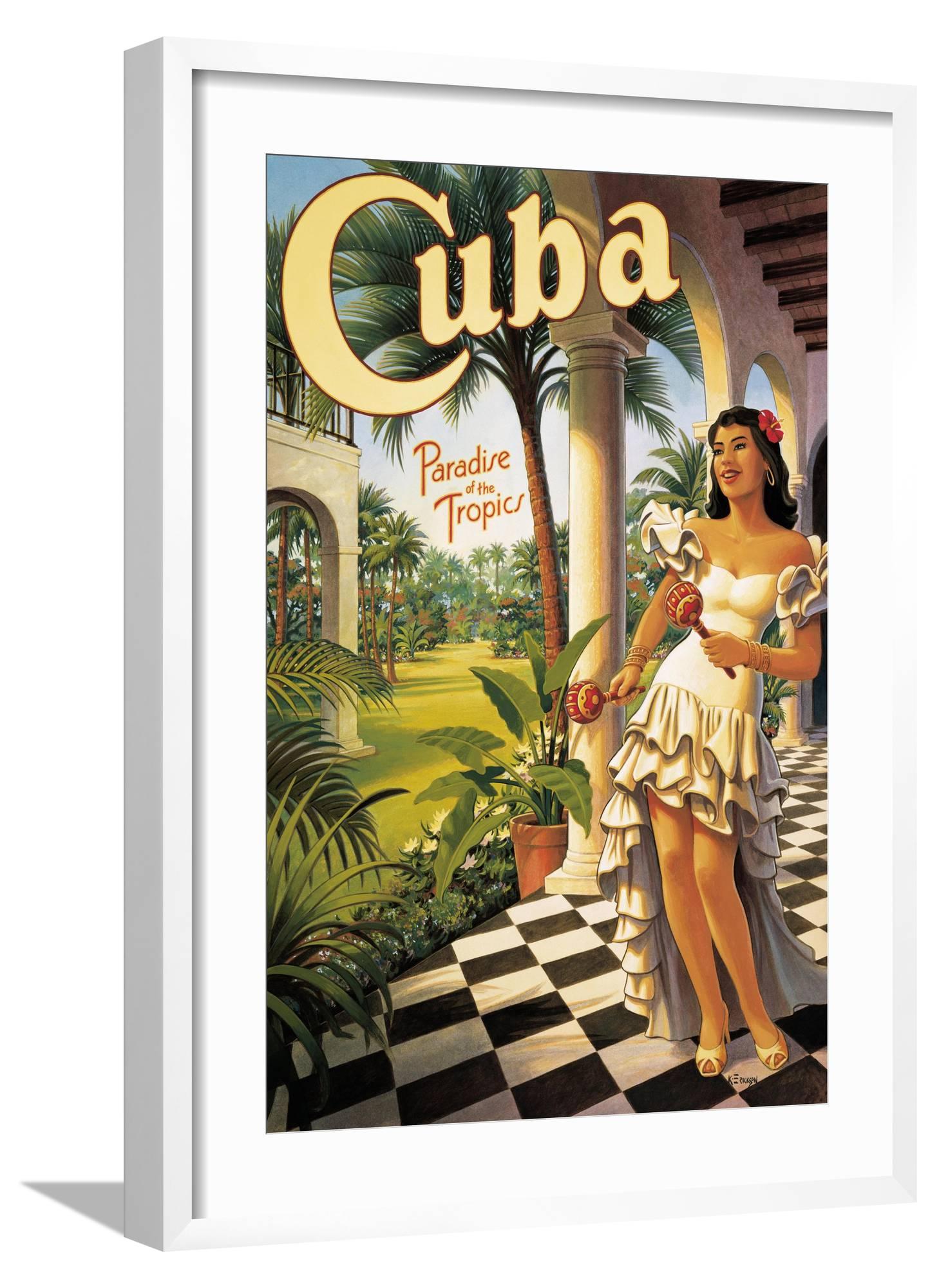 Art.com Cuba Art Print by Kerne Erickson, White Frame Wall Art, 21" x ...