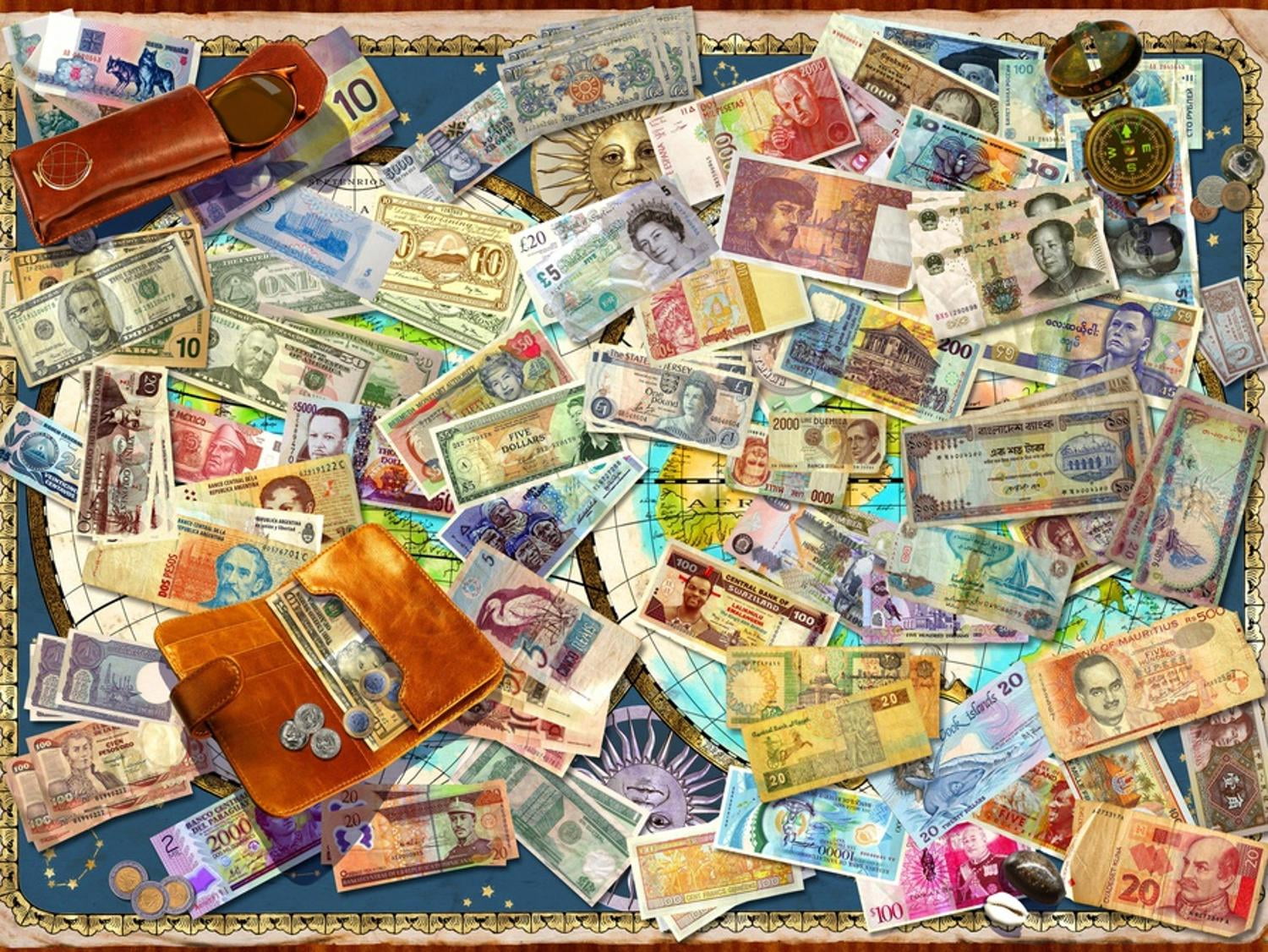 Art.com Currency Map (Variant 1) Art Print by Garry Walton, 32" x 24 ...