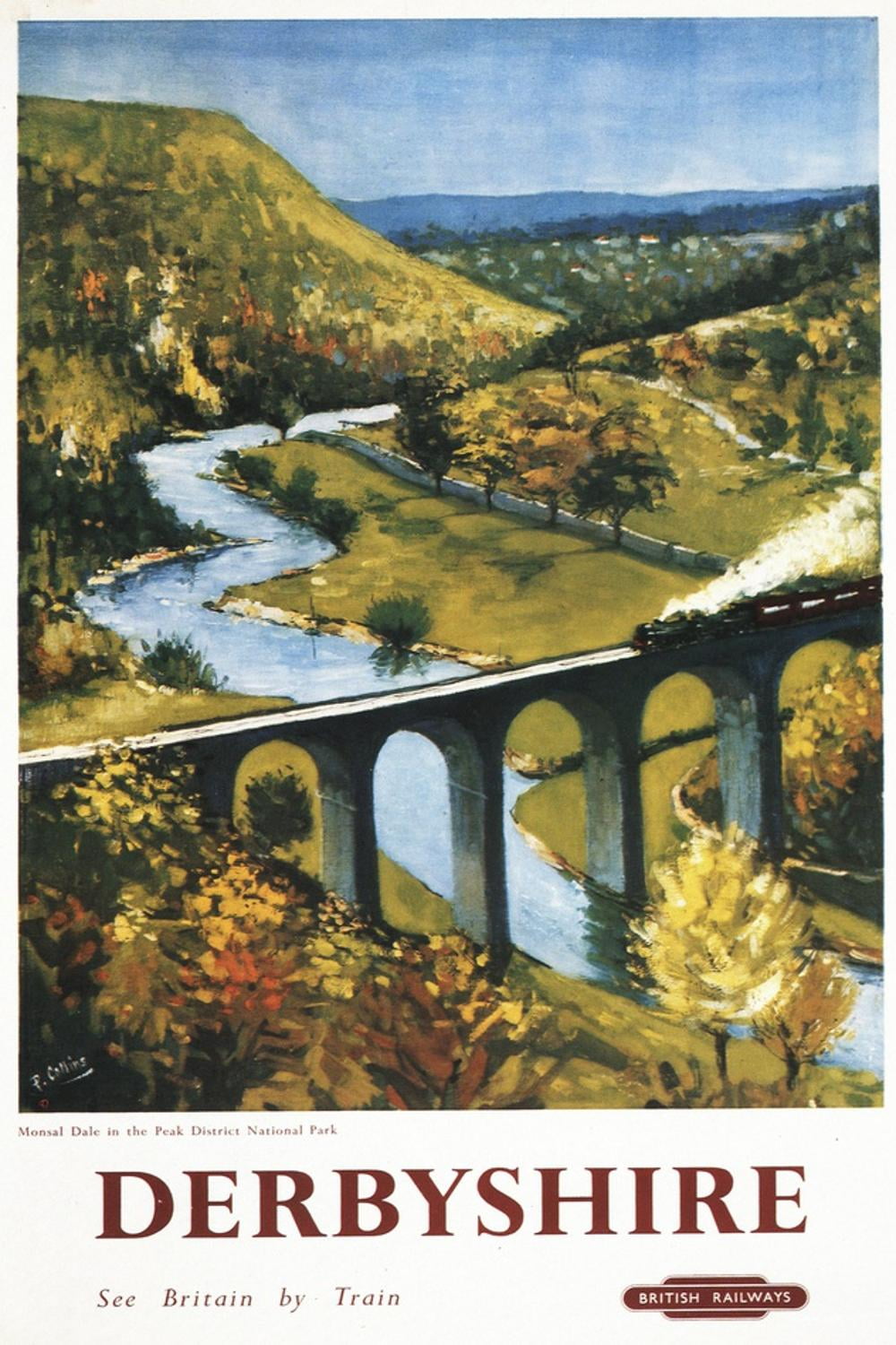 Art.com Derbyshire, England - Monsal Dale, Train and Viaduct British ...