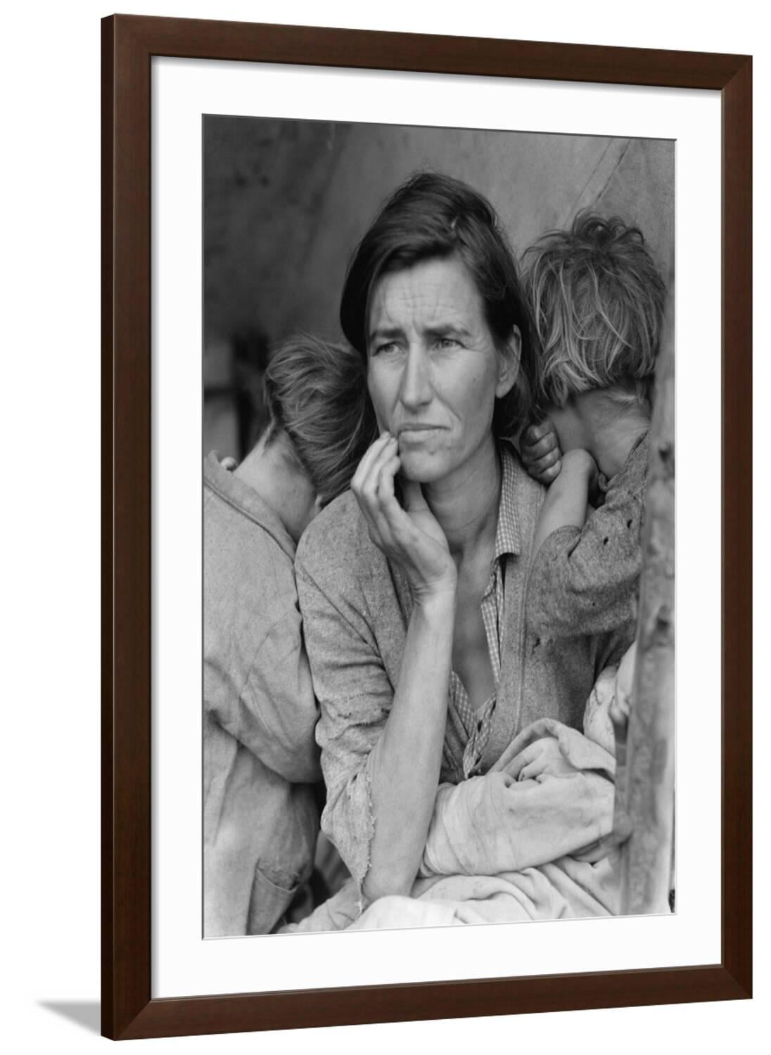 Art.com Destitute Pea Pickers Art Print by Dorothea Lange, Brown Frame ...